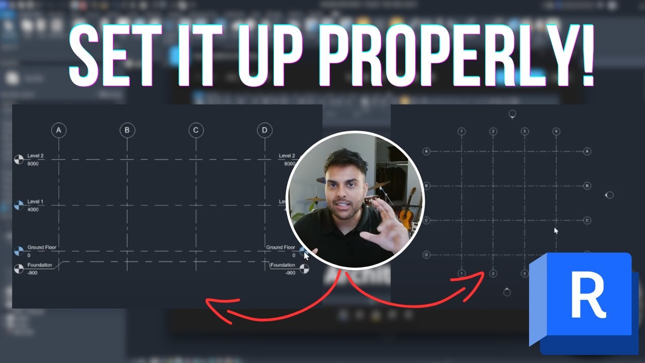 Setting up Grids and Levels on Revit | Most do it wong! - YouTube