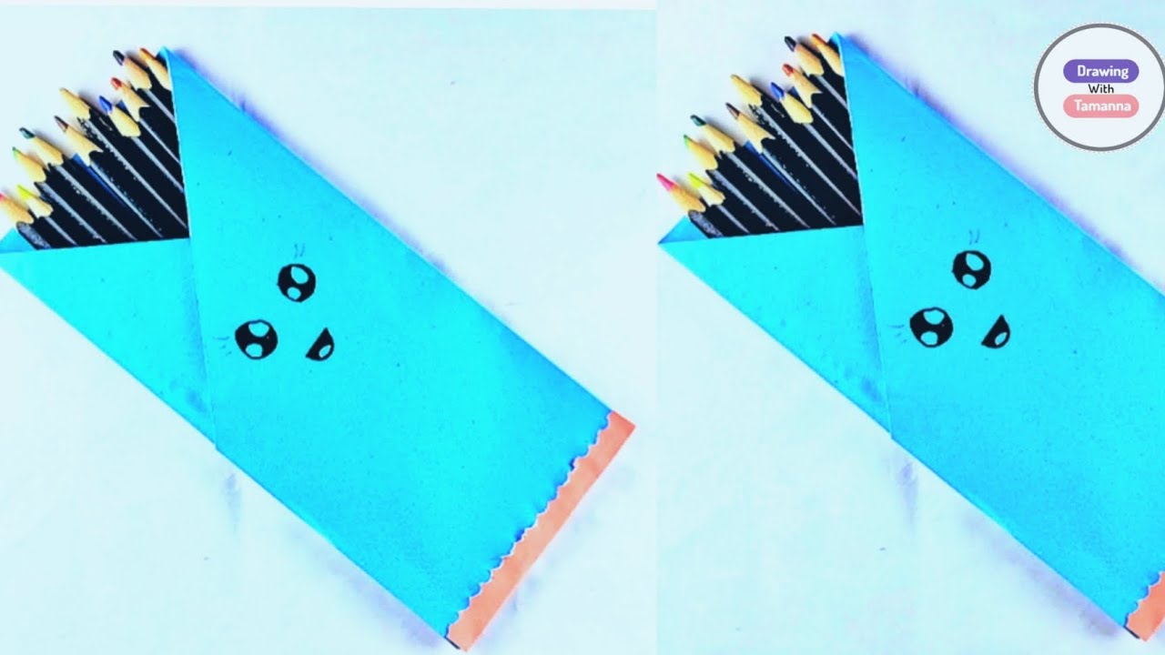 How to Make a Paper Pencil Case /A4 Paper Craft /DIY Pencil Box /DIY ...