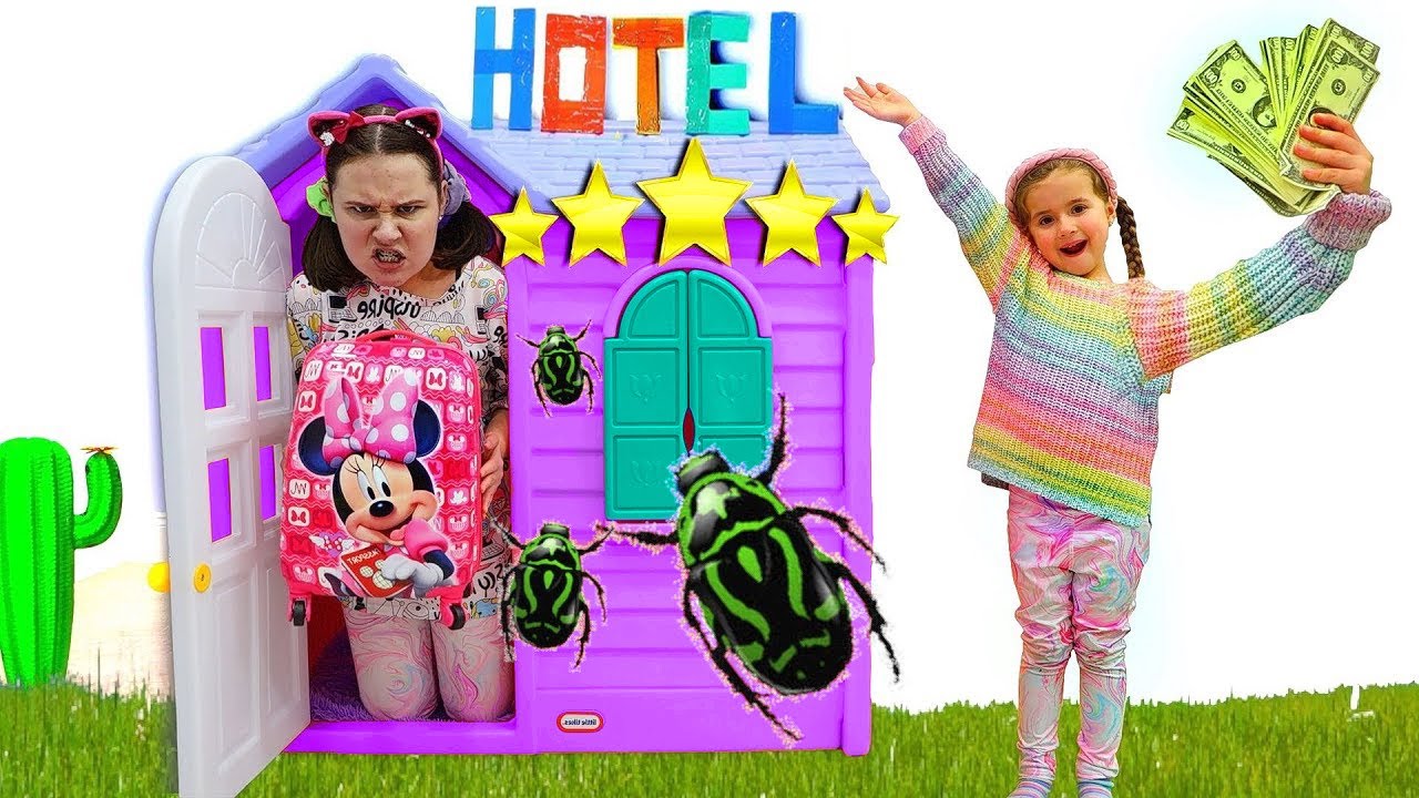 Ruby and Bonnie pretend play in the best 5 Star Hotel - YouTube