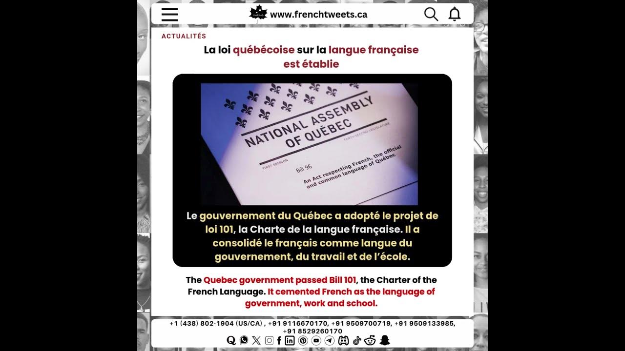 Bill 101: Quebec declares French the official language of government ...
