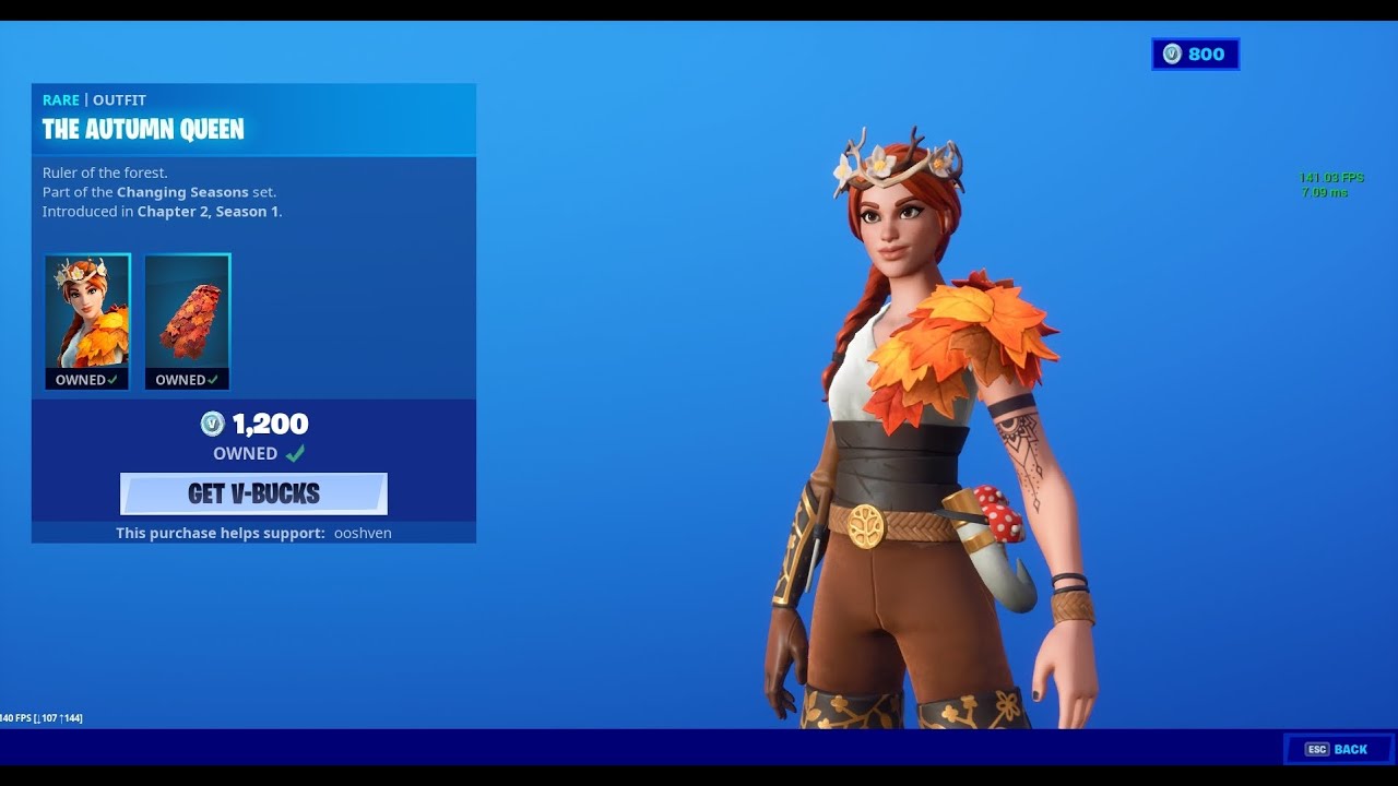 🔴THE AUTUMN QUEEN SKIN FORTNITE ITEM SHOP UPDATE TODAY (Fortnite Battle ...