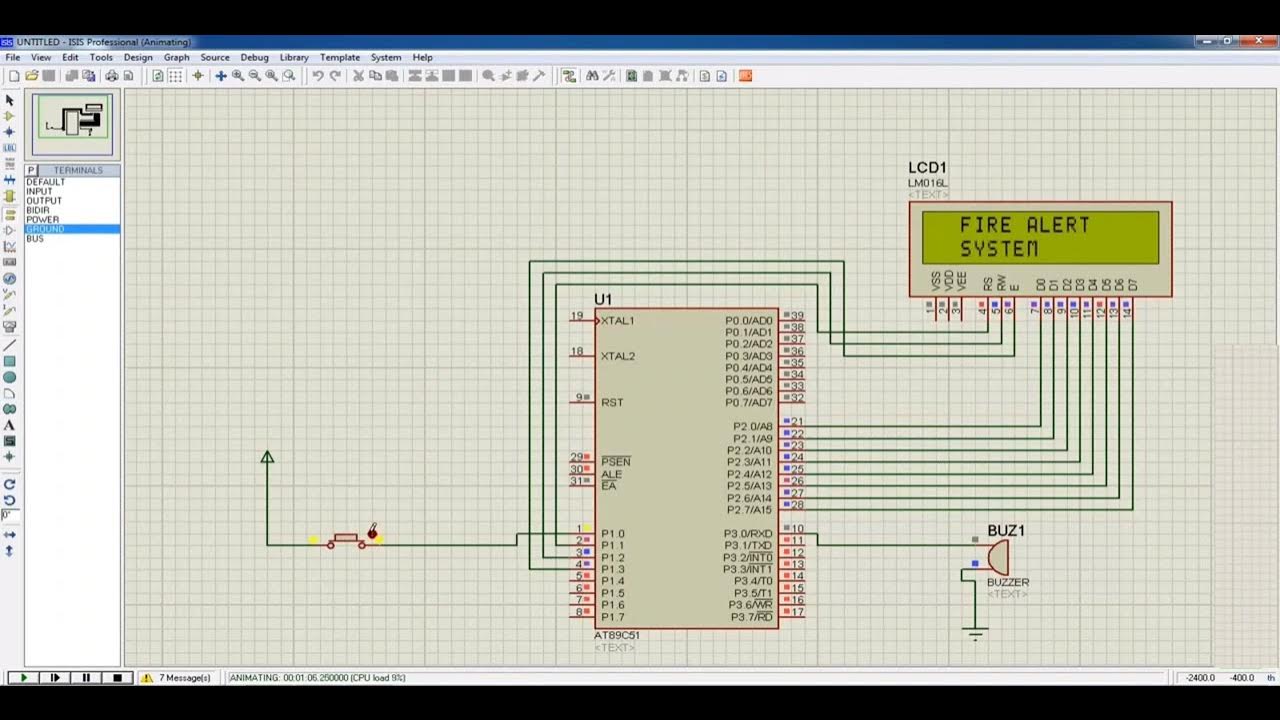 Fire alert system using 8051 Micro controller with Keil and Proteus ...