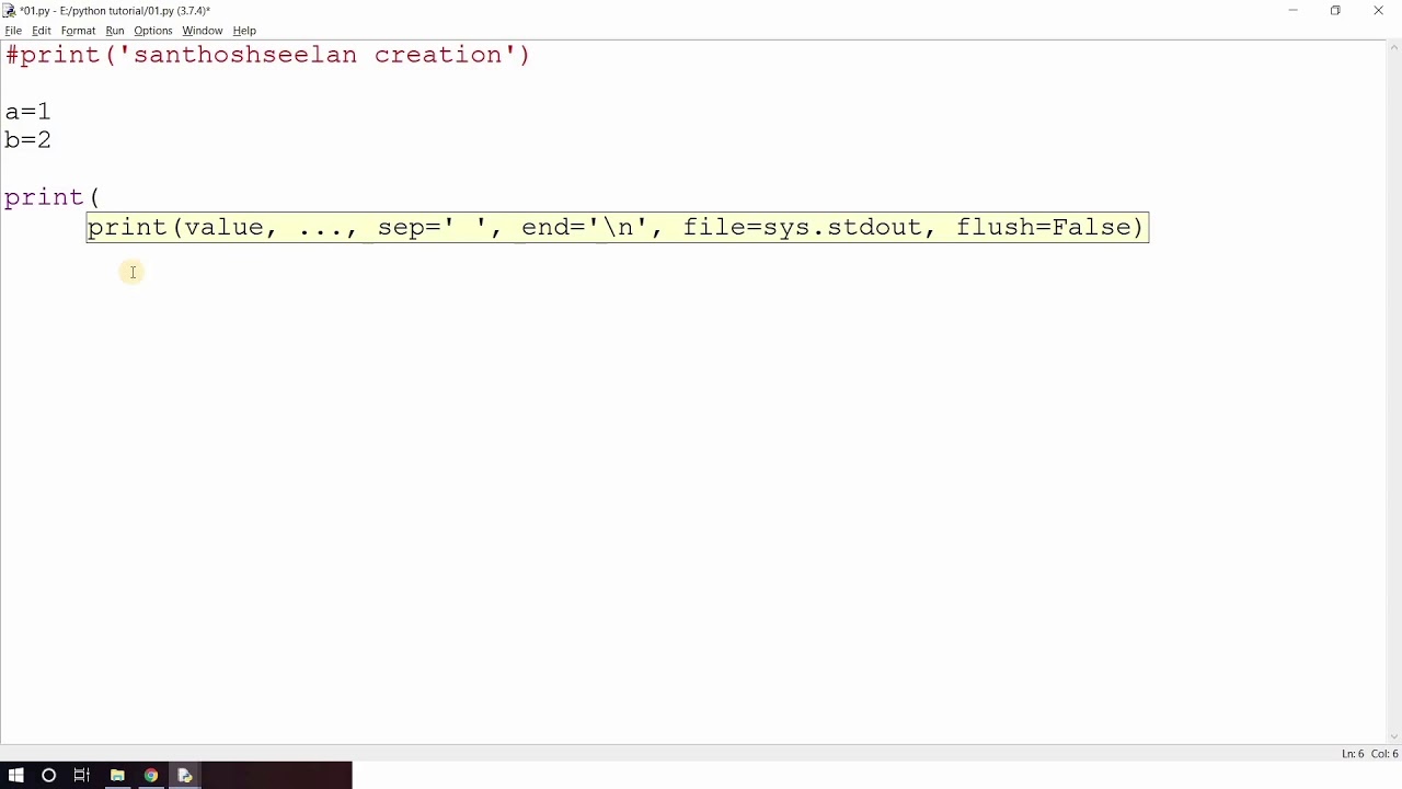 02 Part1 Python In Tamil Print Variables Input Youtube 5785