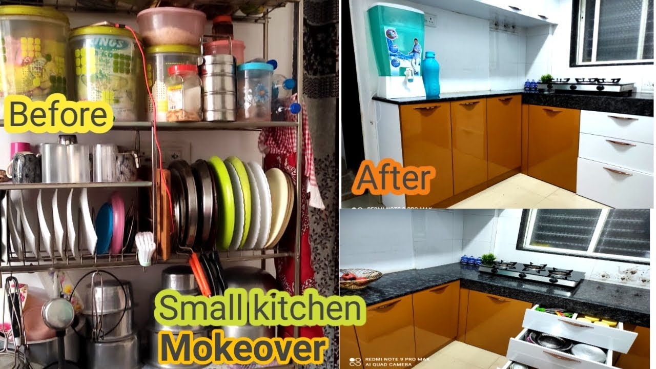 Indian Small kitchen Makeover!! Middle class Kitchen! Small kitchen ...