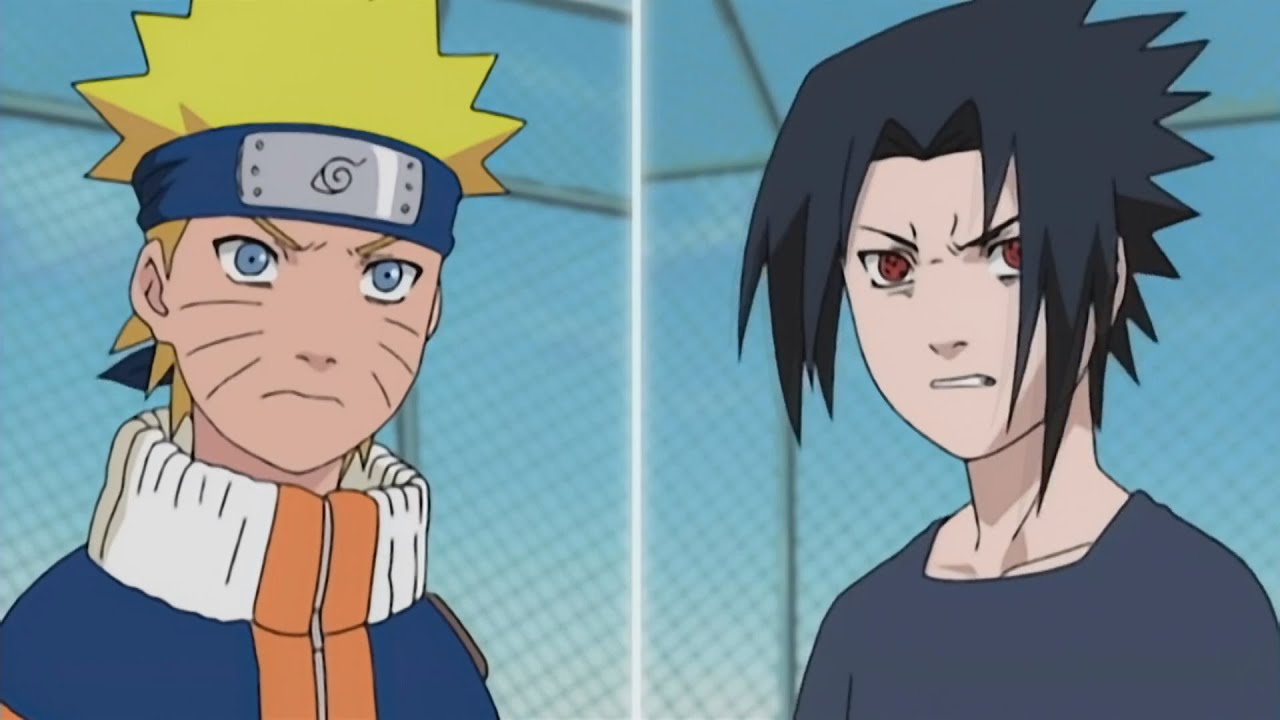 NARUTO UZUMAKI FIRST BATTLE WITH HIS RIVAL SASUKE UCHIHA - YouTube