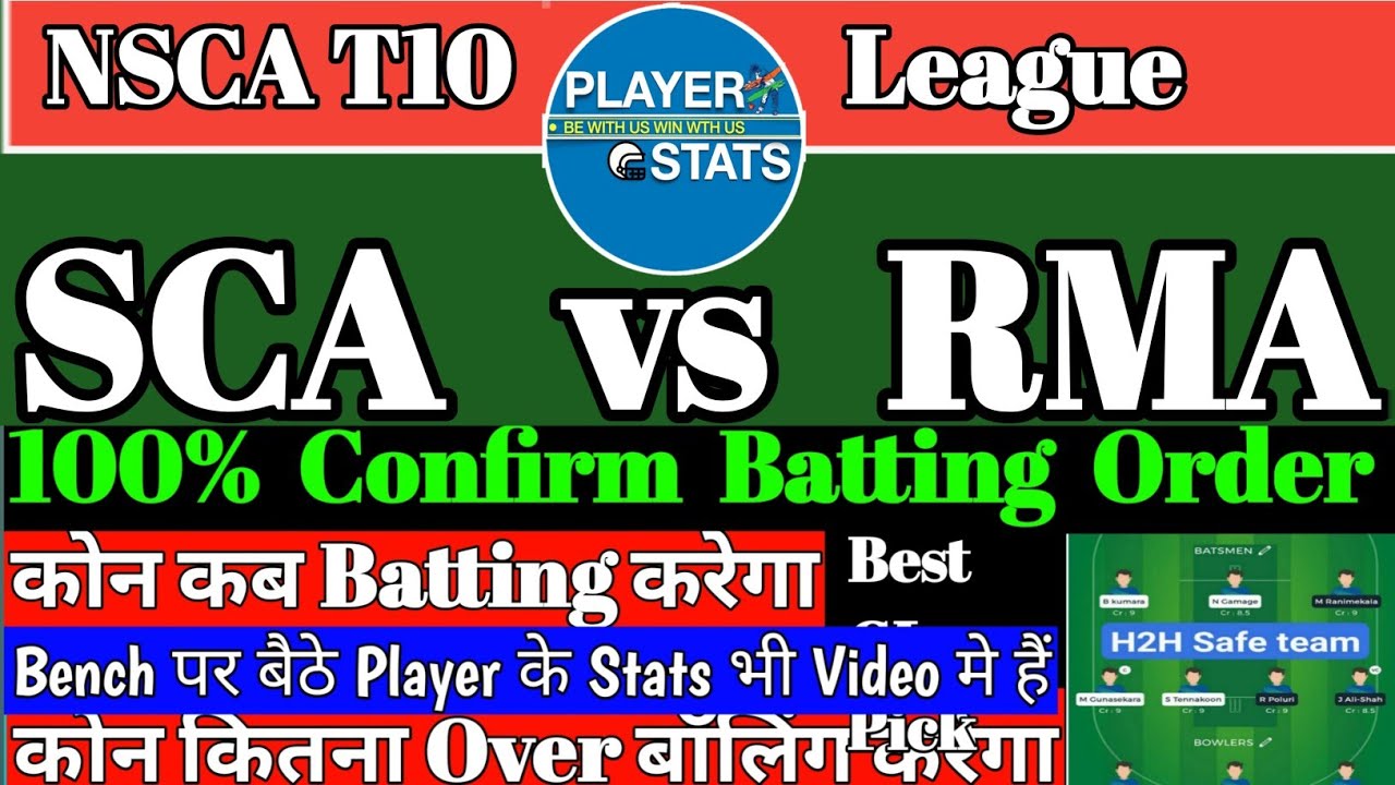 SCA vs RMA Dream11 Prediction | SCA vs RMA Dream11 | SCA vs RMA Player ...