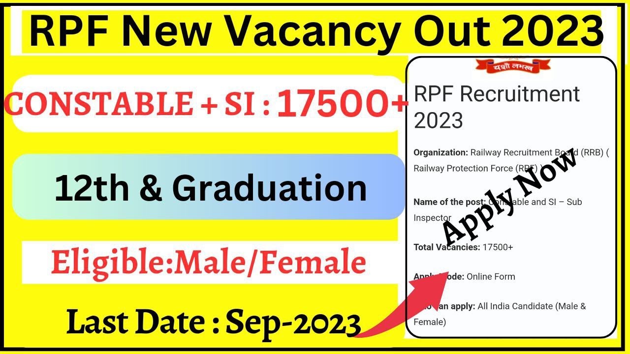 SI & CONSTABLE POSTS 2023 | 17500+ POSTS OUT | RPF POSTS |12TH ...