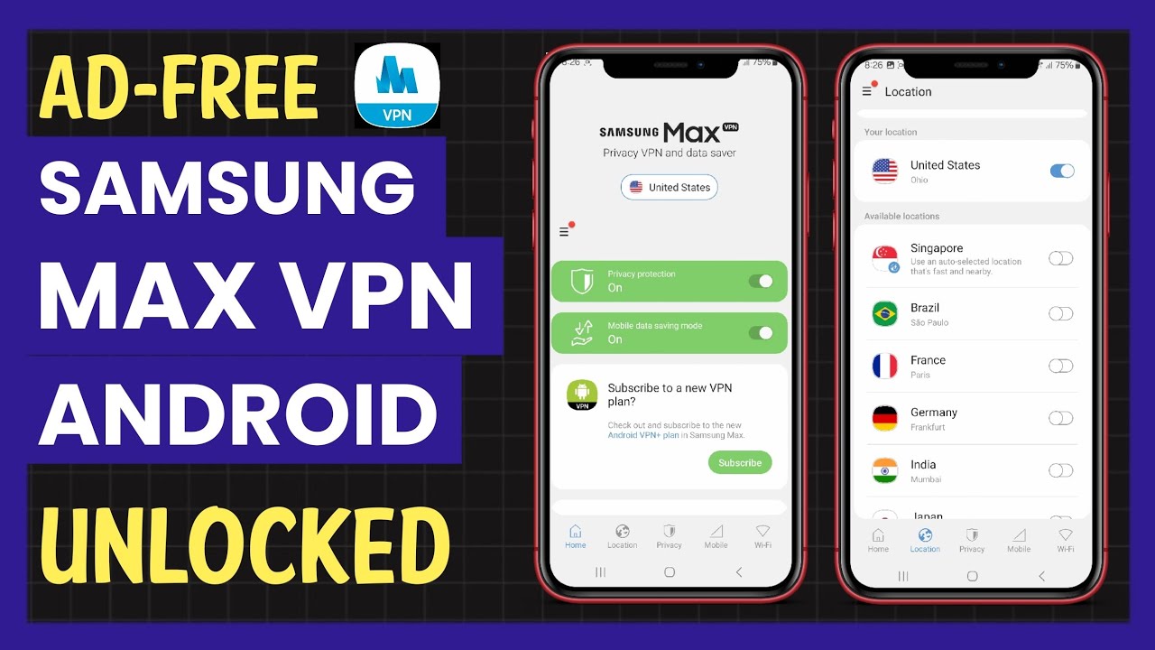 Best Free Samsung Max VPN App for Android - YouTube