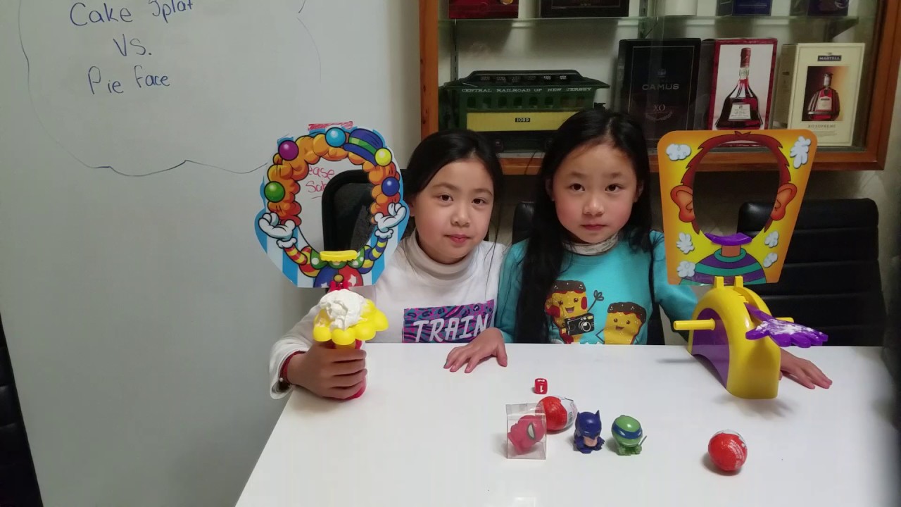 Cake Splat VS Pie Face Challenge - YouTube