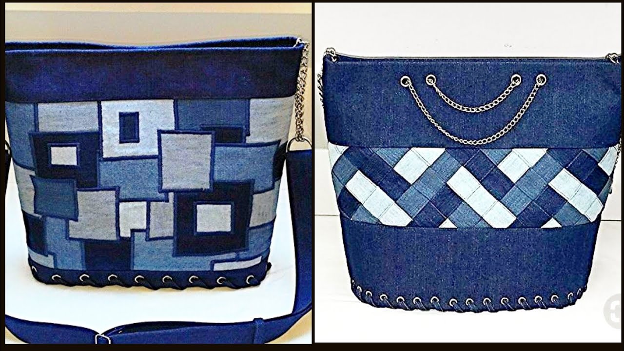 most beautiful denim Patchwork bags ideas creative designs 👜 - YouTube