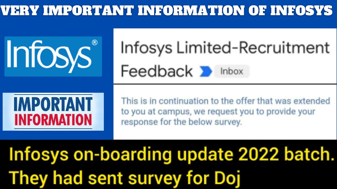 BIG UPDATE FROM INFOSYS REGARDING ONBOARDING | INFOSYS SENTS SURVEU ...