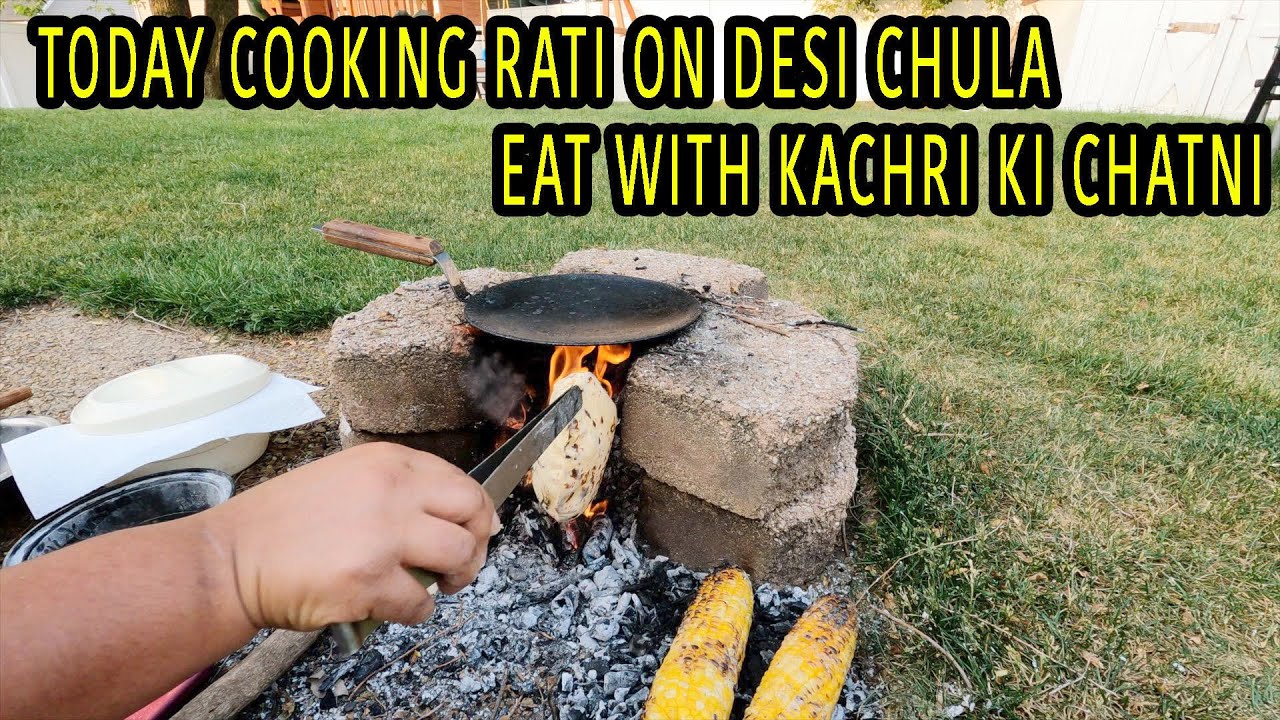 TODAY COOKING FOOD ON DESI CHULA AND MAKE KACRI KI CHATNI - YouTube