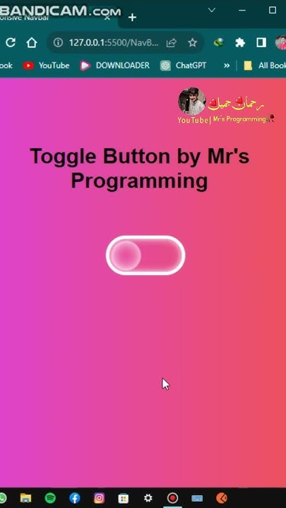 Toggle Button With Html5 Css Coding Htmlcssjavascript Code Youtube 