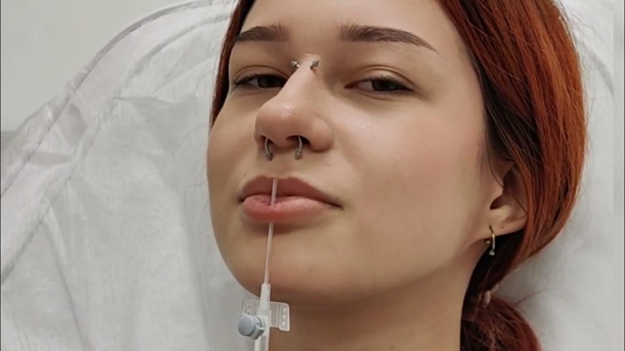 пирсинг вертикальный лабрет - YouTube