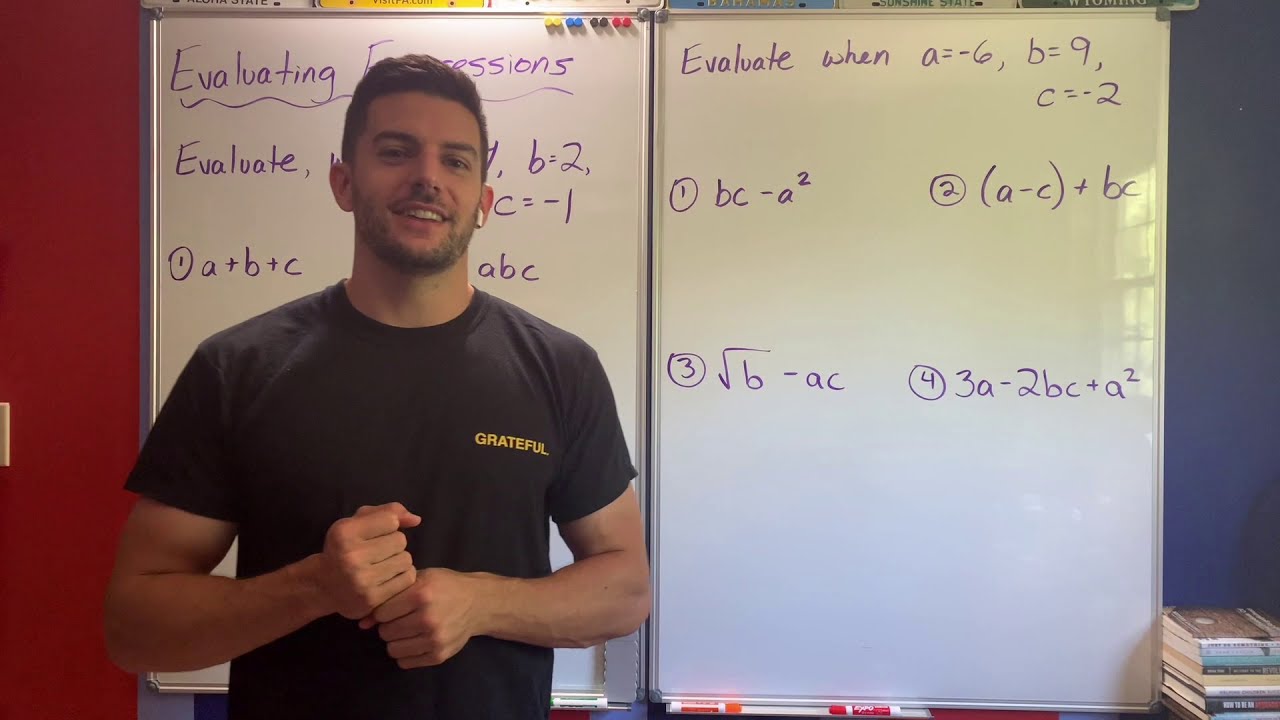 Alg 1 Unit 1 - Evaluating Expressions - YouTube