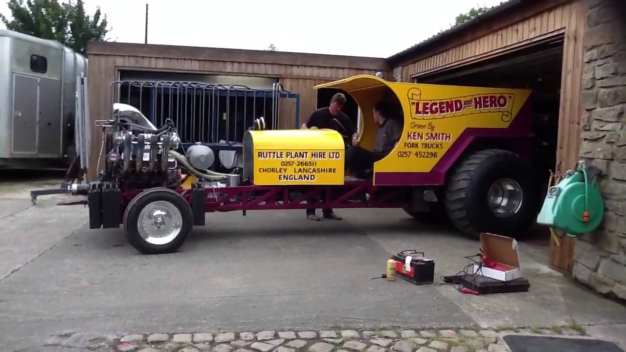 Legend & Hero tractor puller start up - YouTube