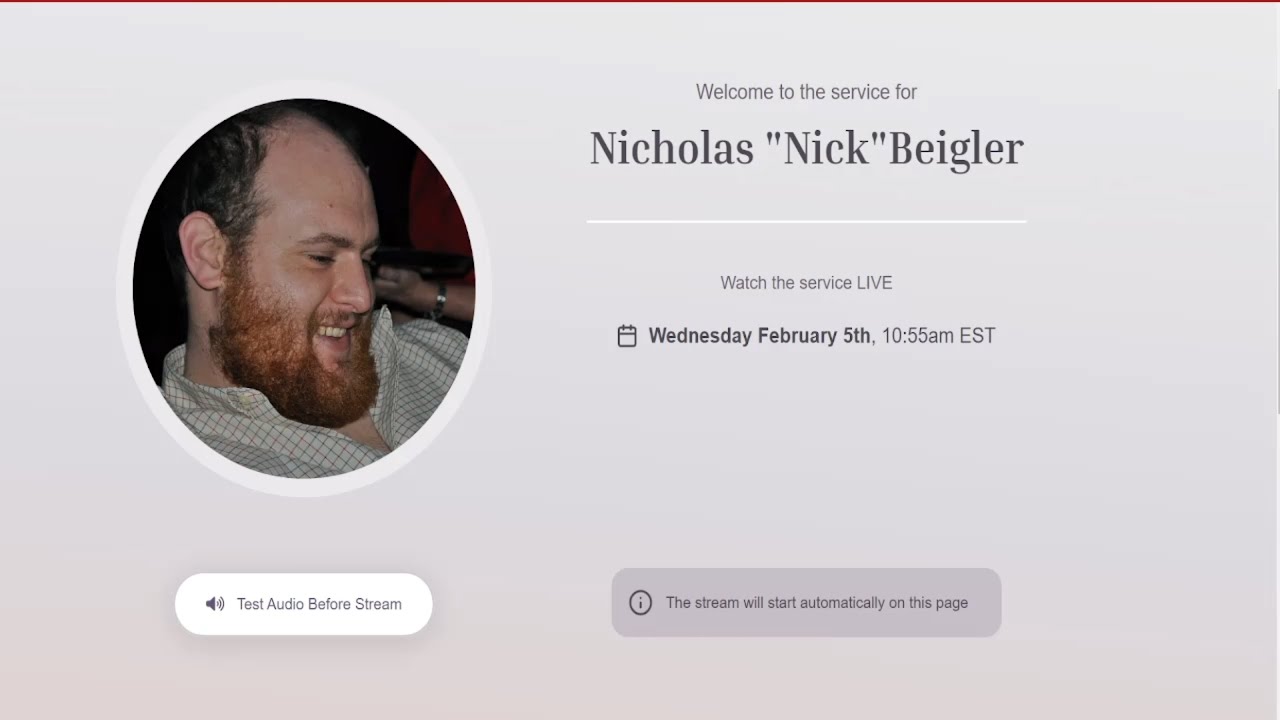 Nicholas Beigler Music Biz Marty Livestream Memorial Service Feb 5 2025 ...