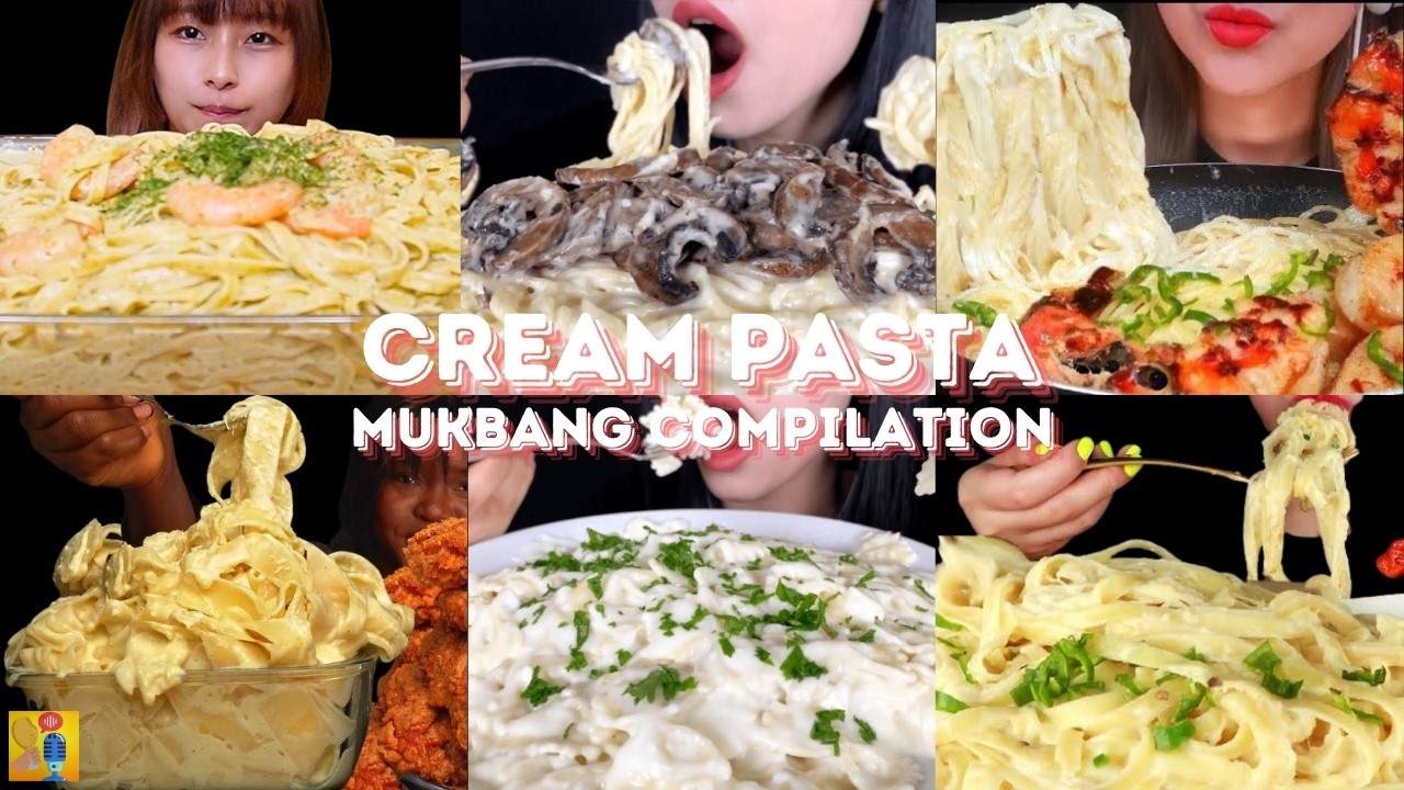 *30 MINS* CREAMY PASTA MUKBANG *ASMR* COMPILATION | BIG BITES | EATING ...