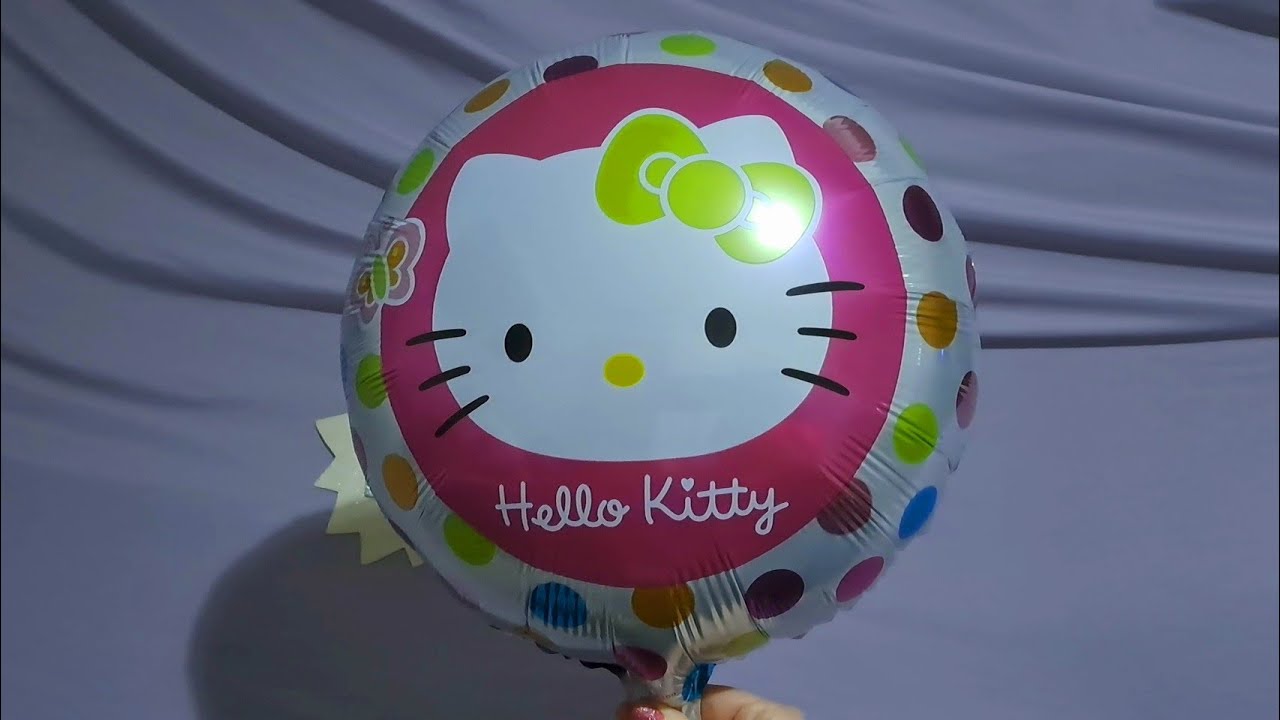 INFLATING FUN HELLO KITTY MYLAR BALLOON!!! - YouTube