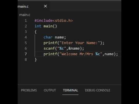 Make a program to greet you!! | C programming | #shorts #programming #programmingforbeginners ...