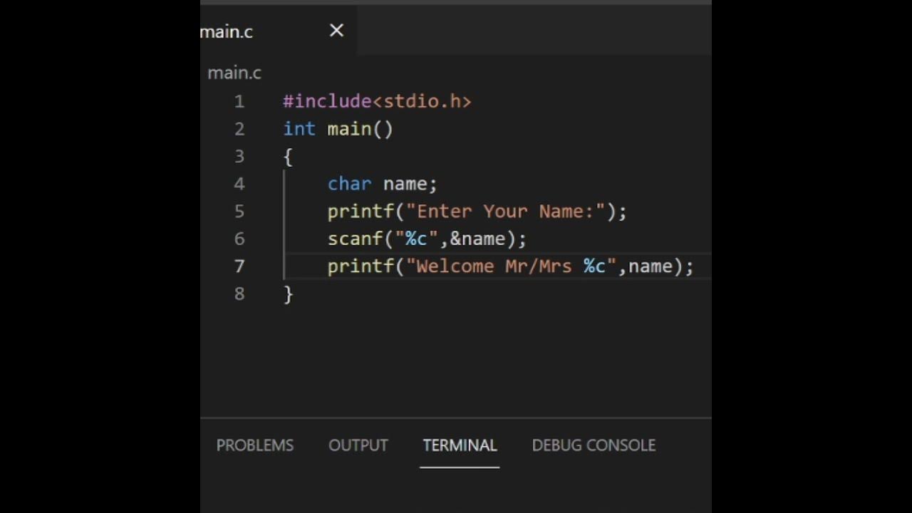 Make a program to greet you!! | C programming | #shorts #programming #programmingforbeginners ...