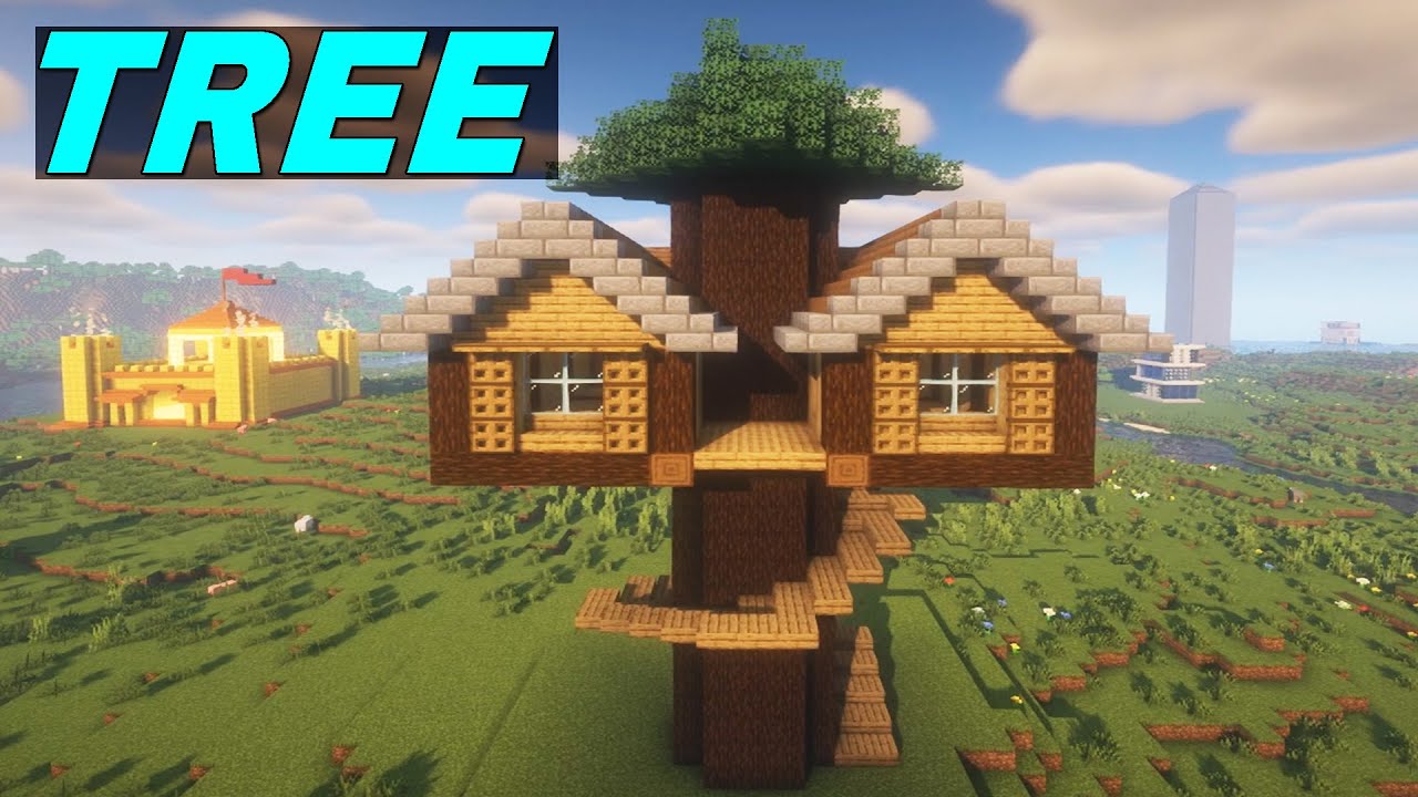 HOW TO BUILD GAINT TREE HOUSE 🪹| TUTORIAL #gaming #gameplay #minecraft ...
