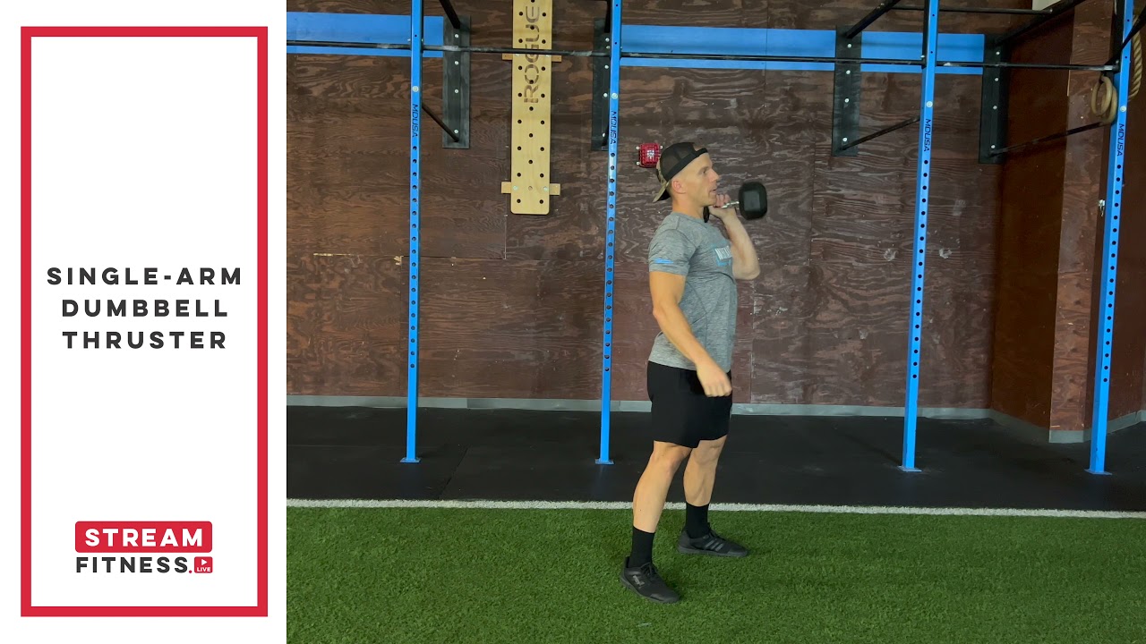 CrossFit Movements - How to do a Single-arm Dumbbell Thruster - YouTube