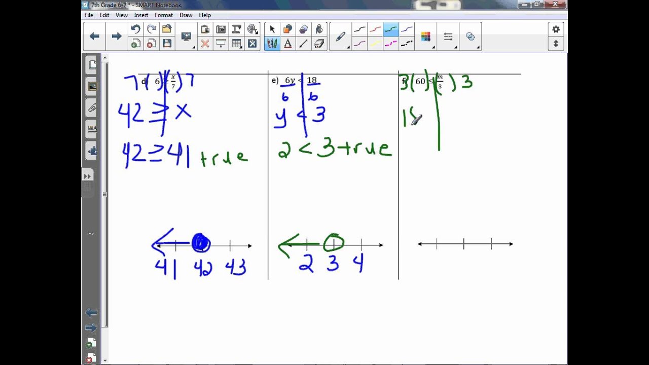 7th Grade 6-7: Solve Inequalities by Multiplication or Division - YouTube