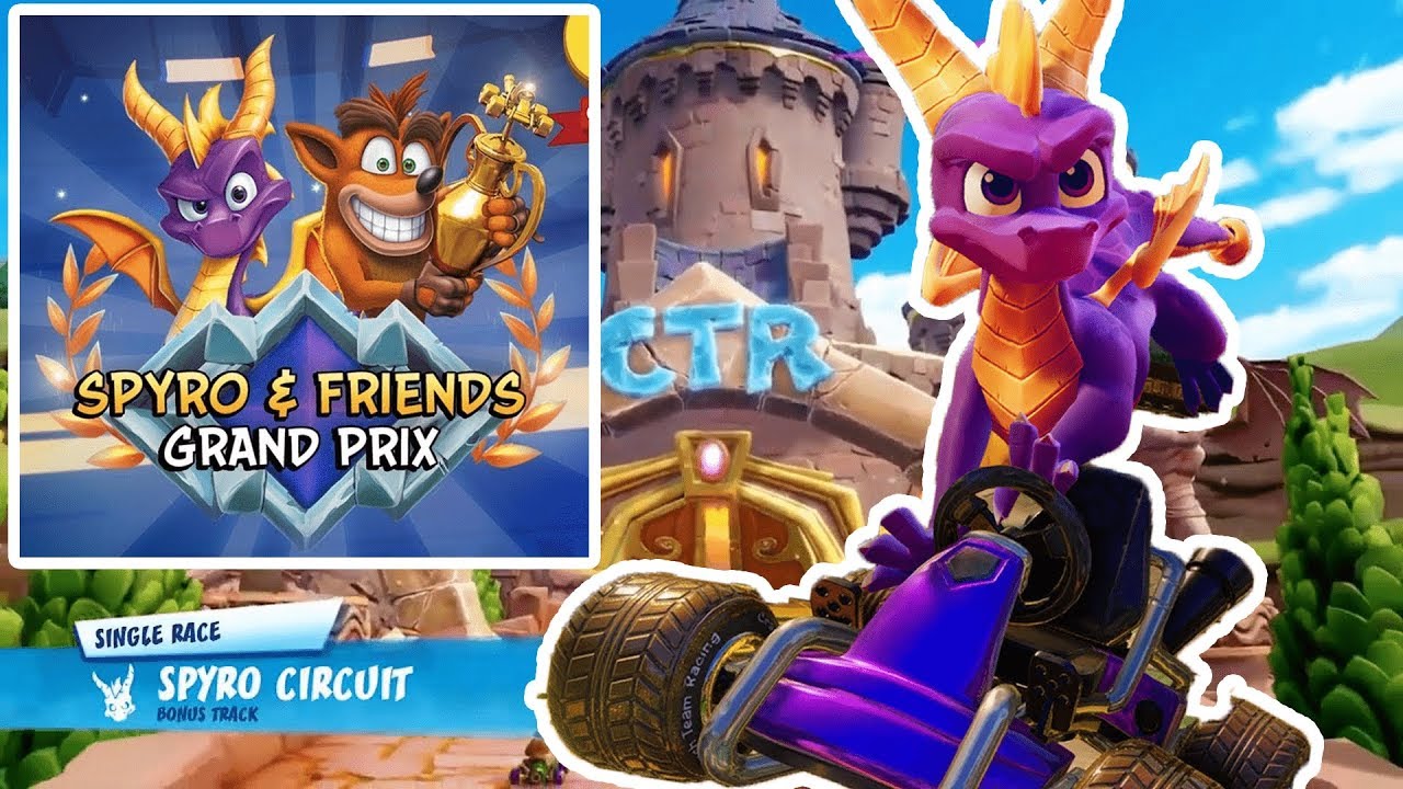 SPYRO CIRCUIT NEW TRACK GAMEPLAY! Crash Team Racing: Nitro Fueled Grand ...