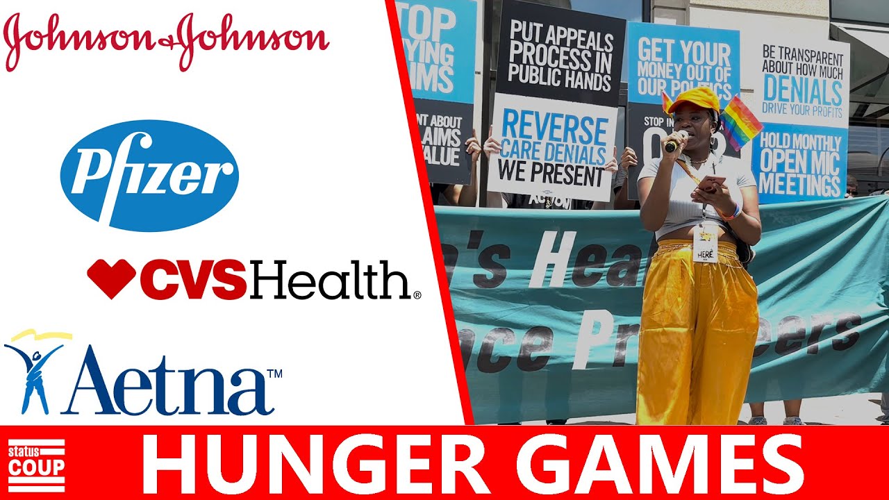 Sick Americans Protest U.S. Healthcare Hunger Games - YouTube