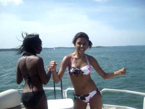 girls dancing on the boat