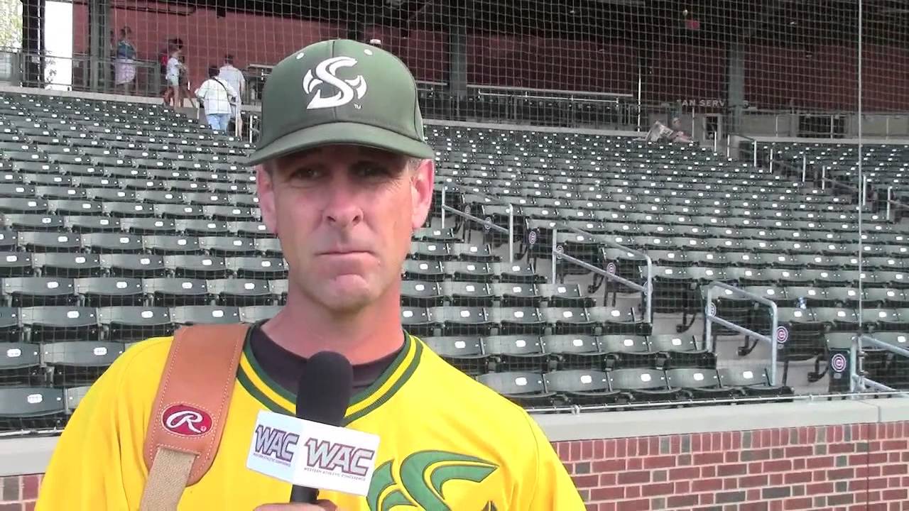 WAC Baseball Tournament - Game 7 - Head Coach Reggie Christiansen - YouTube
