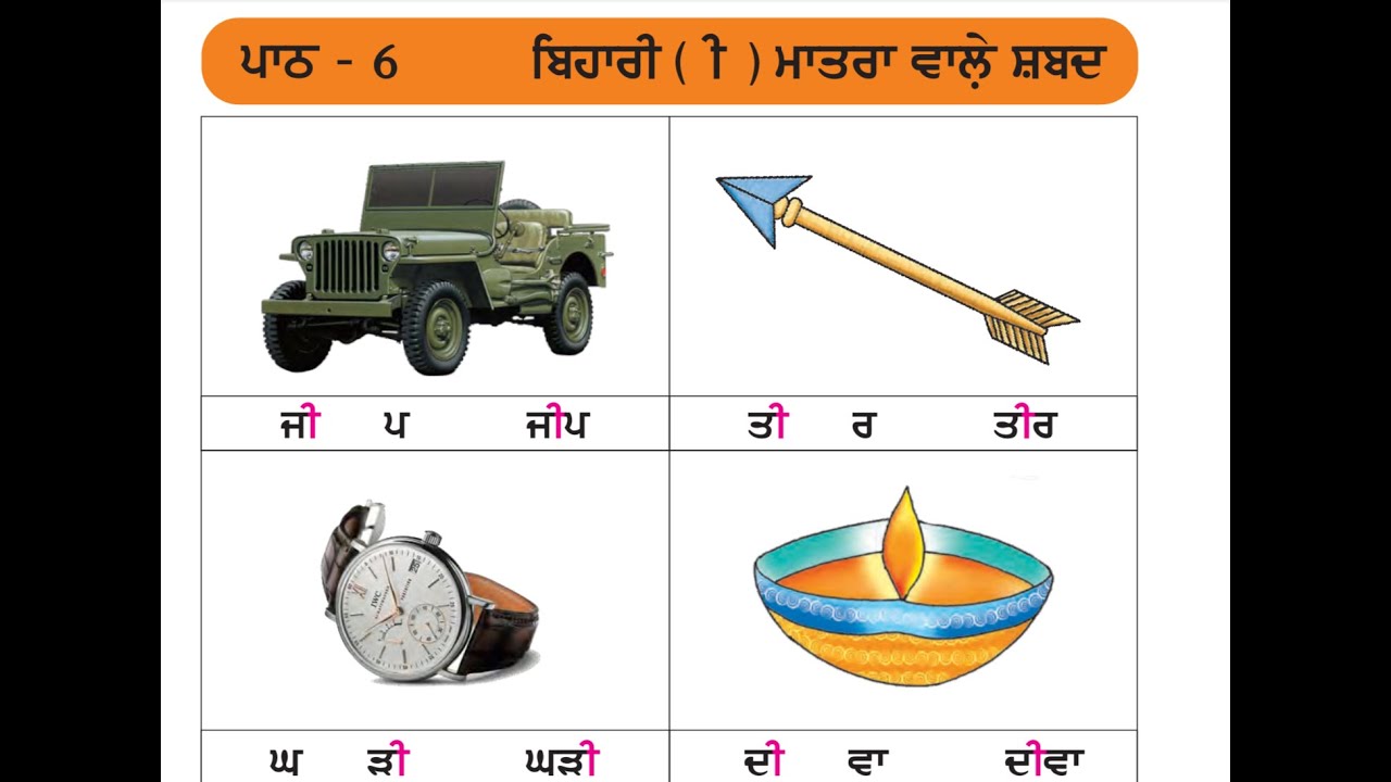 Punjabi bihaari wale shabad pseb book class1 - YouTube