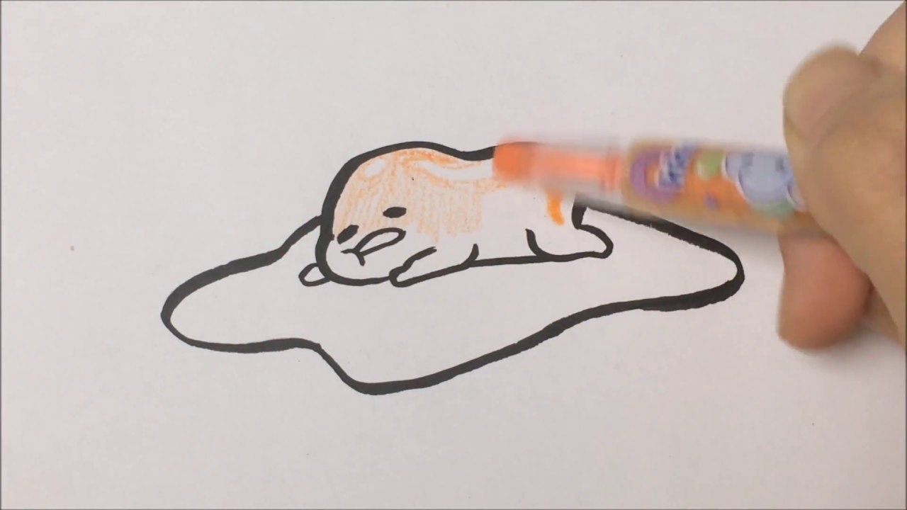 구데타마 쉽게 그리기/ How to draw GUDETAMA / ぐでたま - YouTube