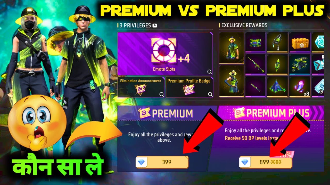 APRIL BOOYAH PASS PREMIUM VS PREMIUM PLUS | NEW BOOYAH PASS FREE FIRE ...