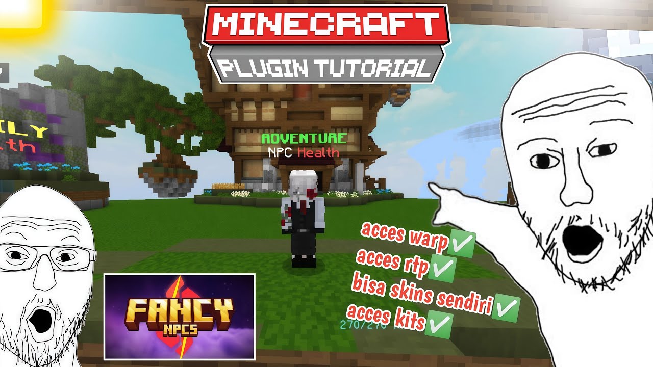 Cara membuat npc bisa akses random teleport menggunakan fancy npc untuk server minecraft! - YouTube