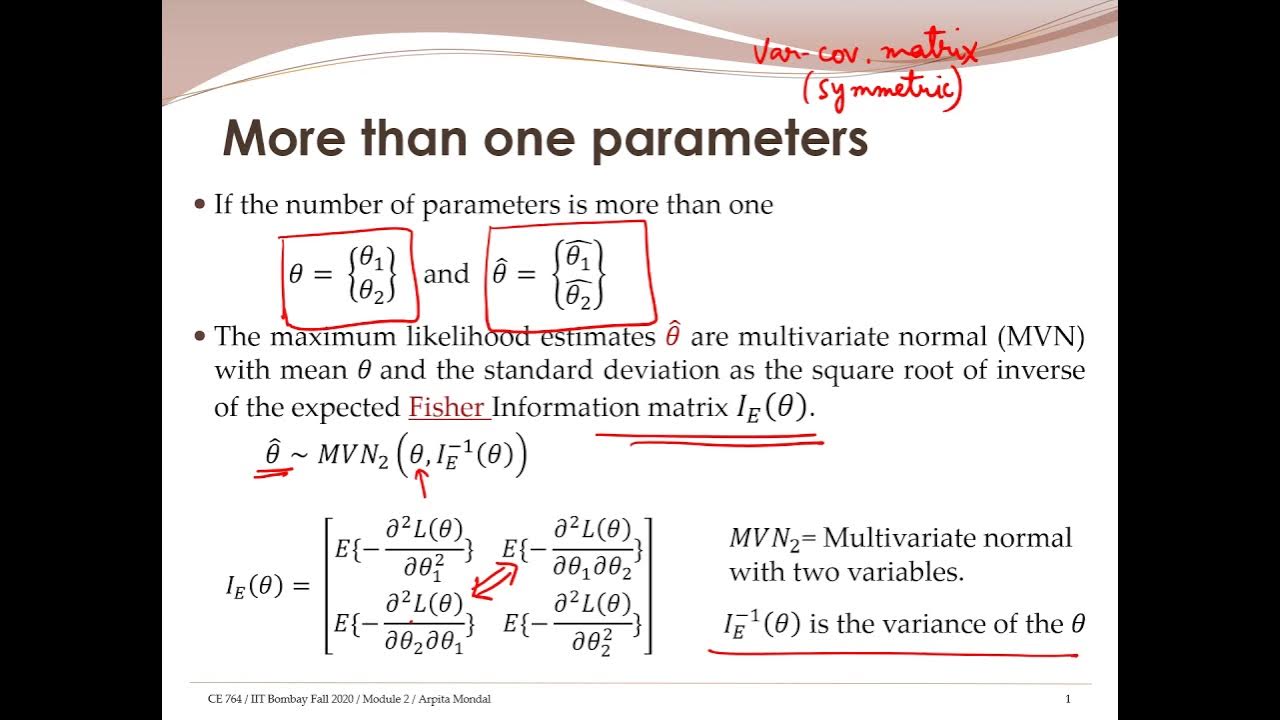 Maximum Likelihood for More Than One Parameter | Variance Covariance Matrix | Statistics| IIT ...