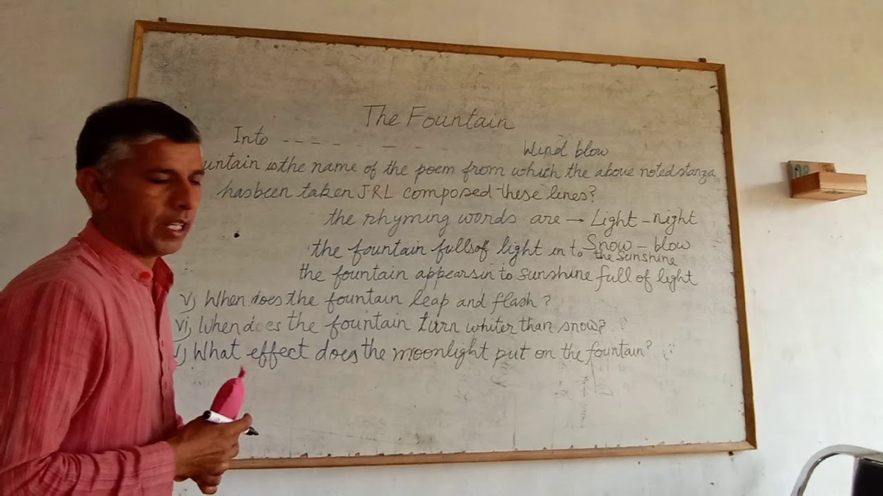 The fountain poem stanza 01 question solution - YouTube