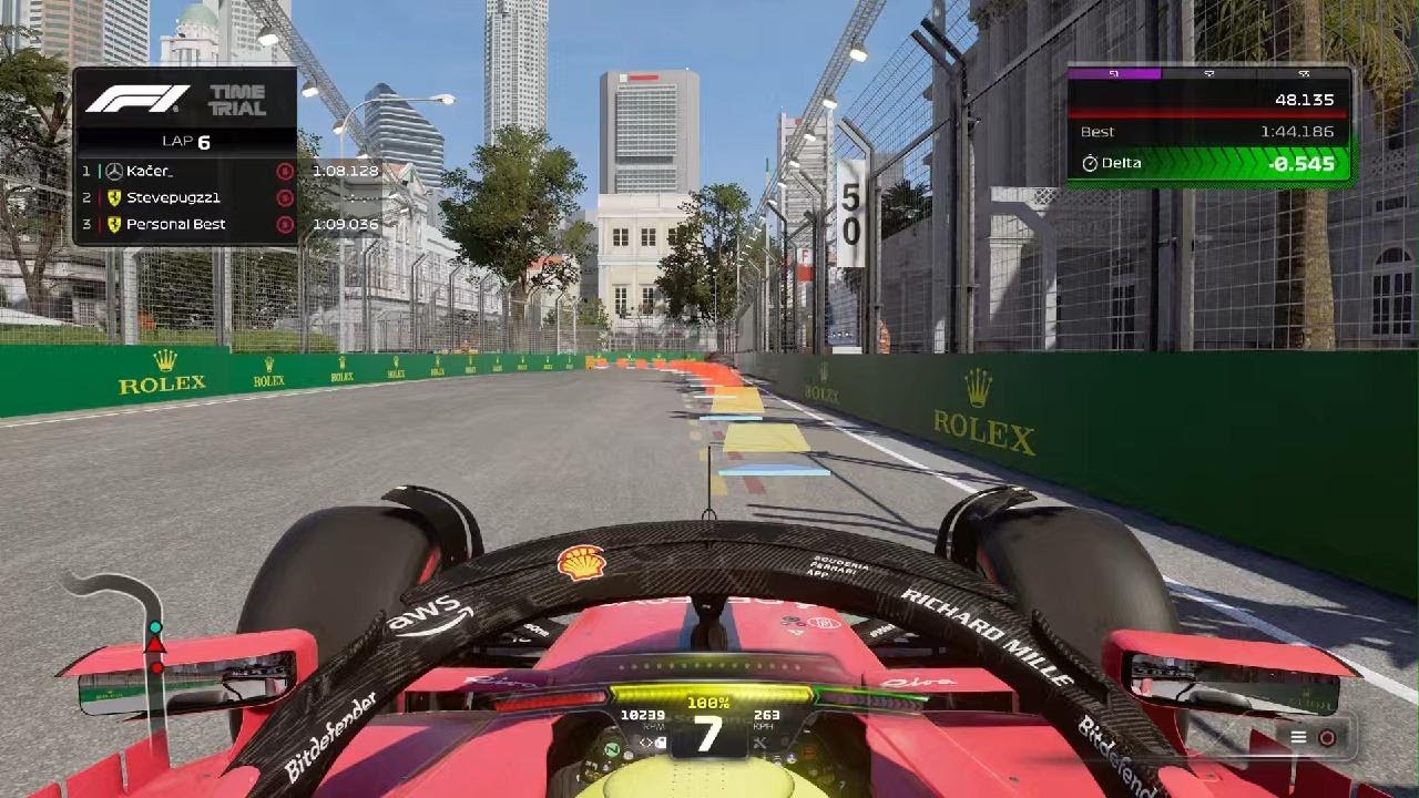 F1 23 first gameplay and on Singapore street circuit - YouTube