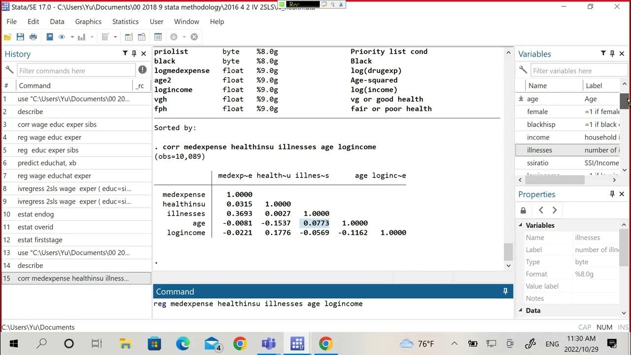 IV-2SLS Stata (health.dta) - YouTube