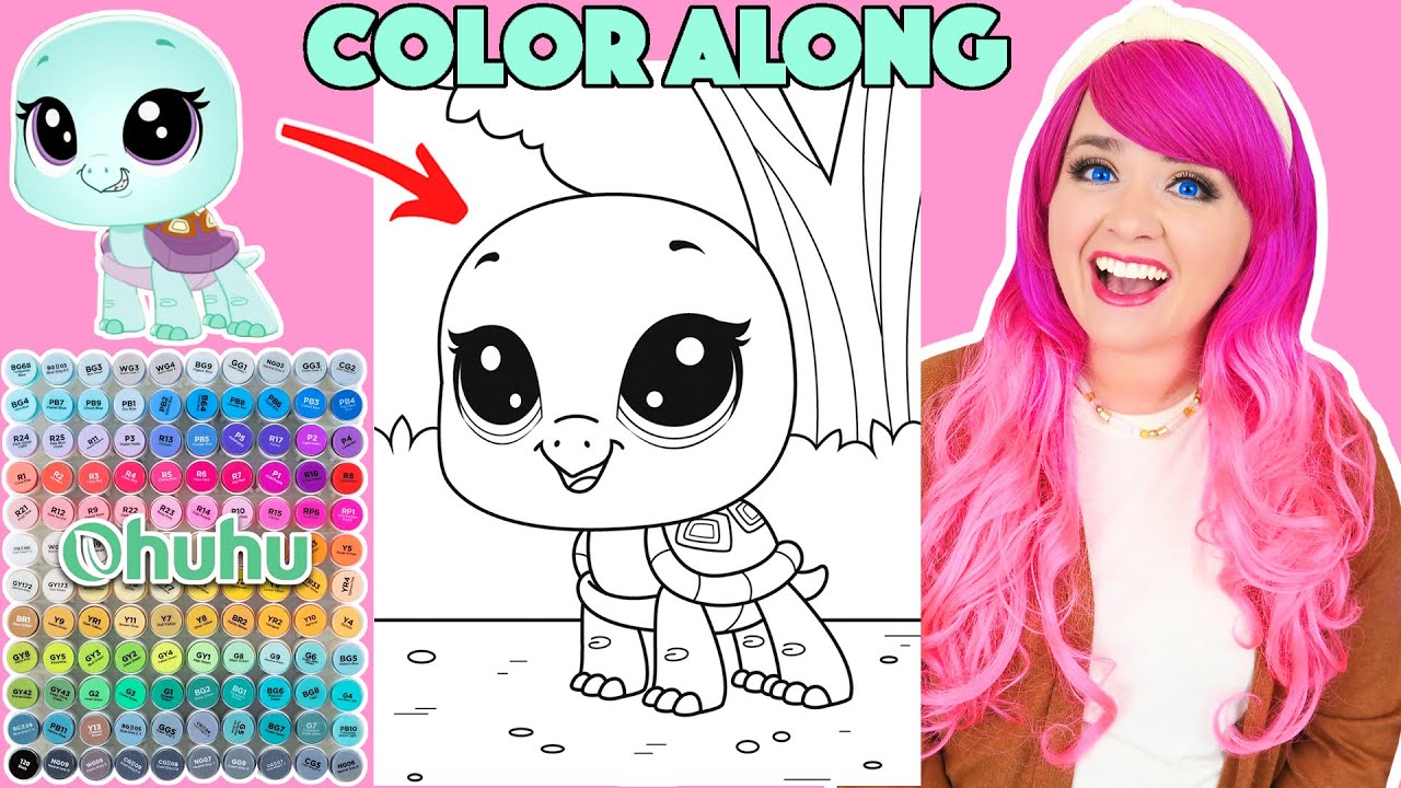 Color Littlest Pet Shop Bev Gilturtle Along With Me | COLOR ALONG WITH ...