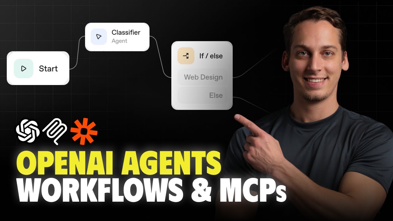 OpenAI Agent Builder Full Tutorial: Integrate Workflows with Zapier MCP & ChatKit Embed - YouTube