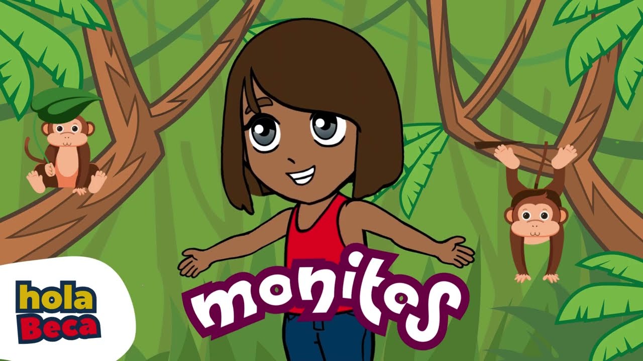 Cinco pequeños monitos 🙈🙉🙊 Canciones Infantiles | hola Beca - YouTube