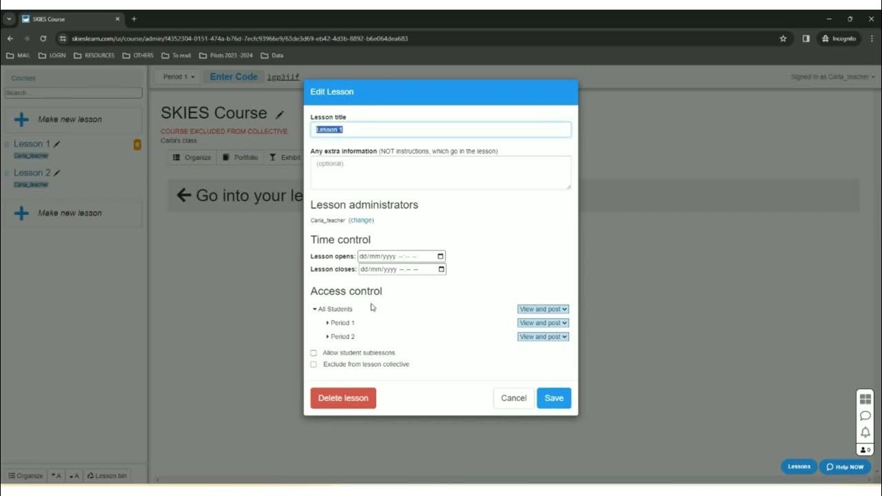 Assigning a lesson to a class/period (for those with multiple classes/periods) - YouTube