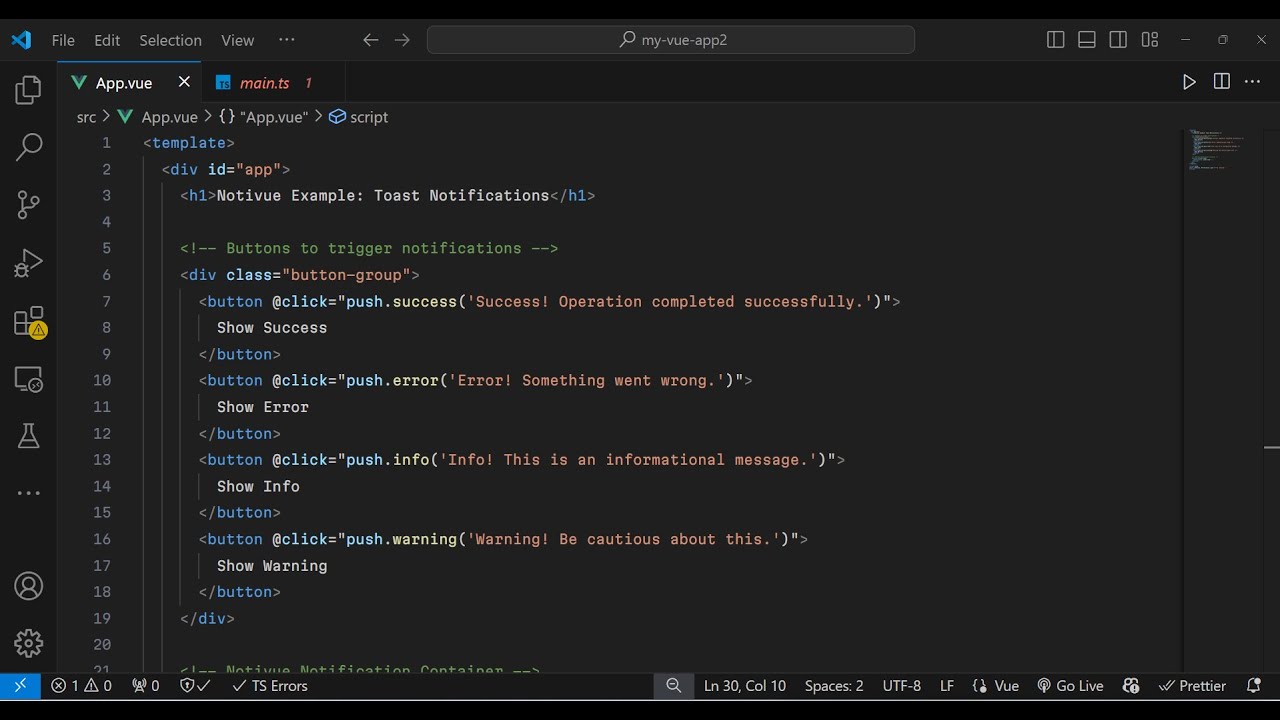 Vue.js 3 NotiVue Tutorial to Show Toast & Notification Alert Messages ...