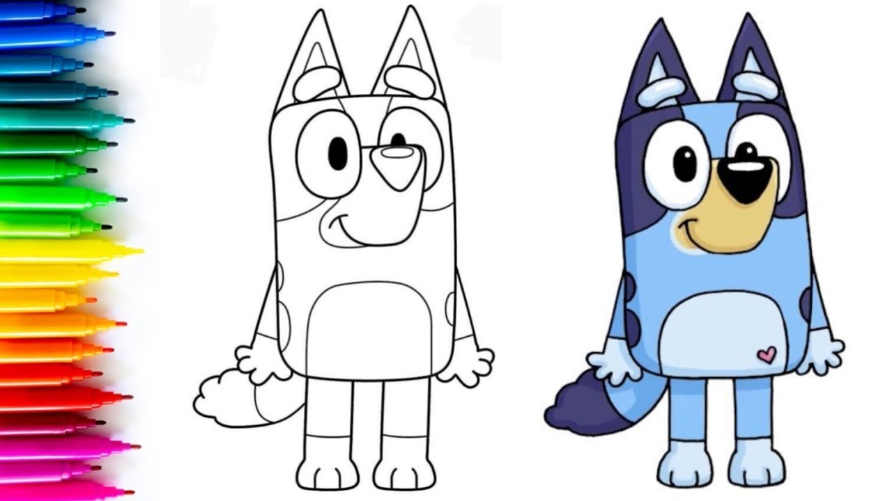 Bluey Drawing, Painting & Coloring For Kids and Toddlers_ Kids Art ...
