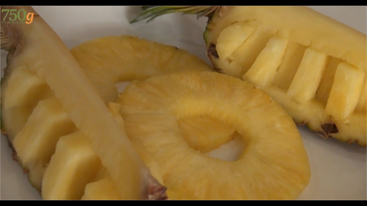 Comment découper un ananas en pirogue ? - 750g - YouTube