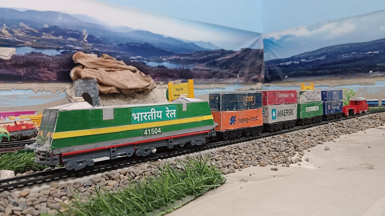 Double Stack Container Train India With wag9 HO Scale Train Model# ...