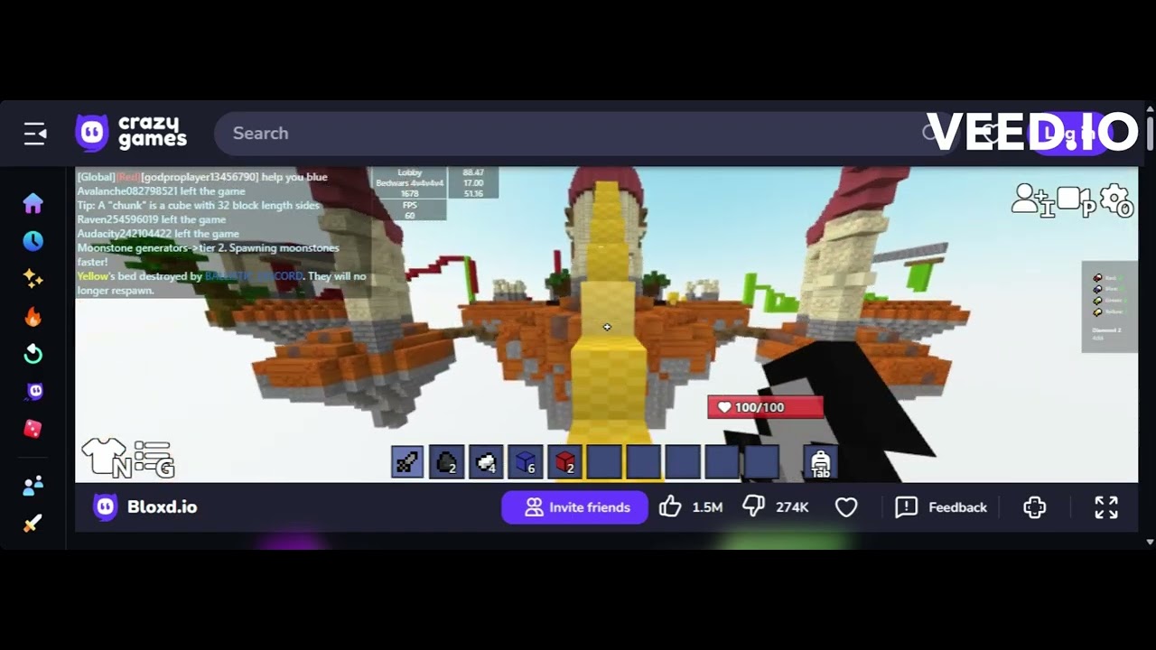 bed wars 4vs 4 tutorial bloxd.io - YouTube