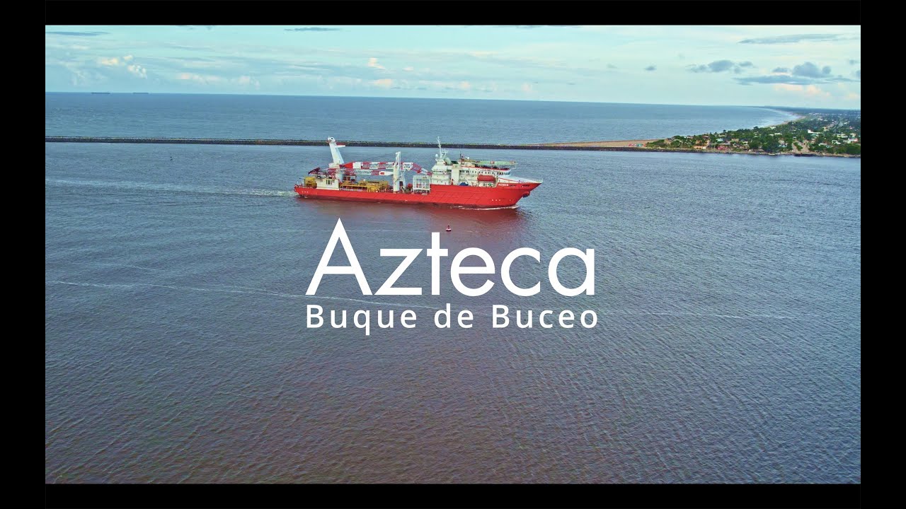 Azteca, buque de buceo y exploración de Protexa llegando al puerto de ...